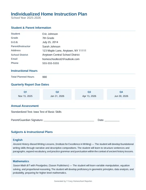 Easy Homeschool Reporter | NY Homeschool Reports Made Simple